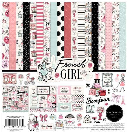 Carta Bella French Girl Collection Kit 12x12 inch Scrapbook Paper ...