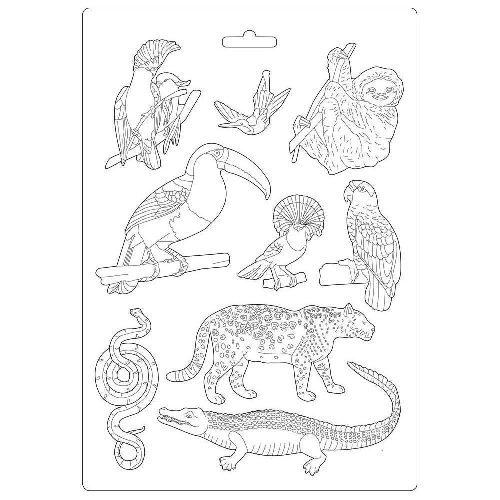 Stamperia Soft Maxi Mould - Animals Amazonia